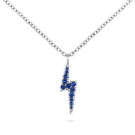 Diamond and Sapphire Lightning Bolt Necklace MARIA TASH