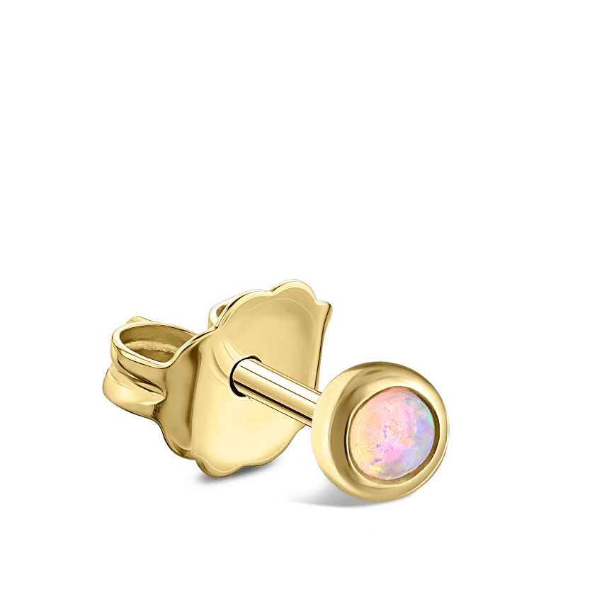 Opal Stud Earring Yellow Gold 2mm MARIA TASH